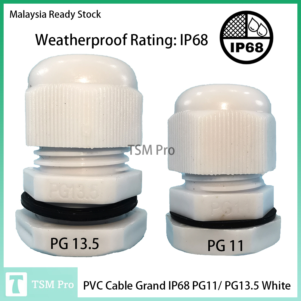 PVC Cable Gland IP68 PG11/ PG13.5 White | Shopee Malaysia