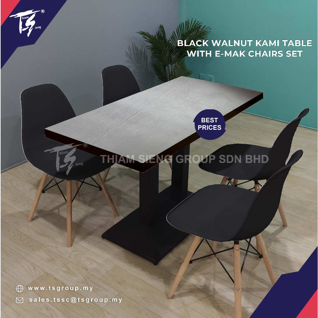 TSBRILLIANT Kami Table - Contemporary Dining Table 120X60cm & 4pcs E ...