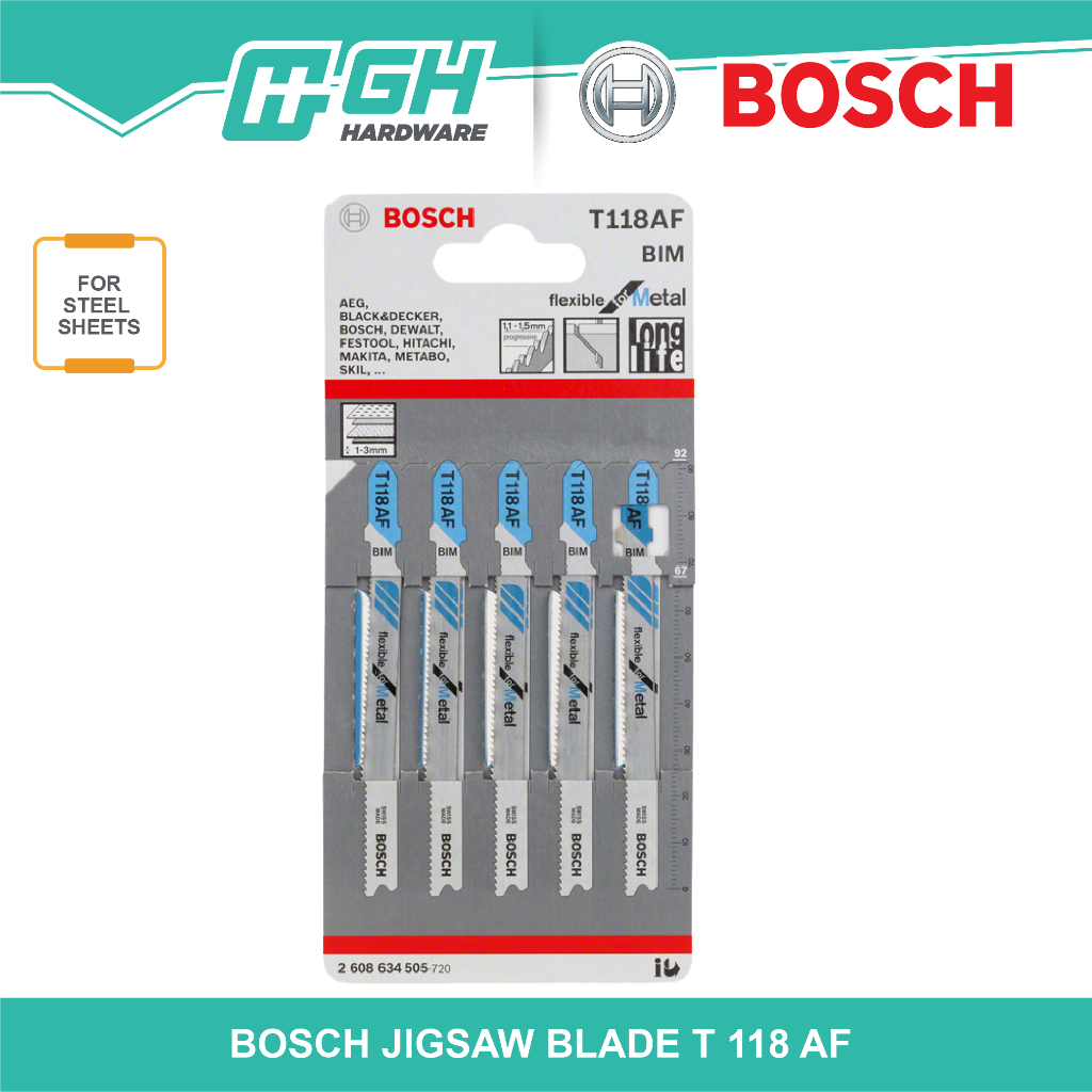 [ GH HARDWARE ] BOSCH T 118 AF Flexible For Metal Jigsaw Blade ...