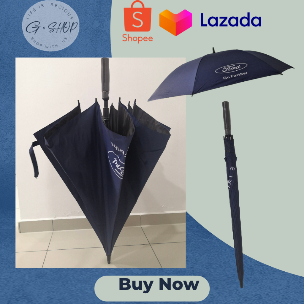 Ready Stock Ford Logo UV Automatic Golf Umbrella Auto Open Close One ...