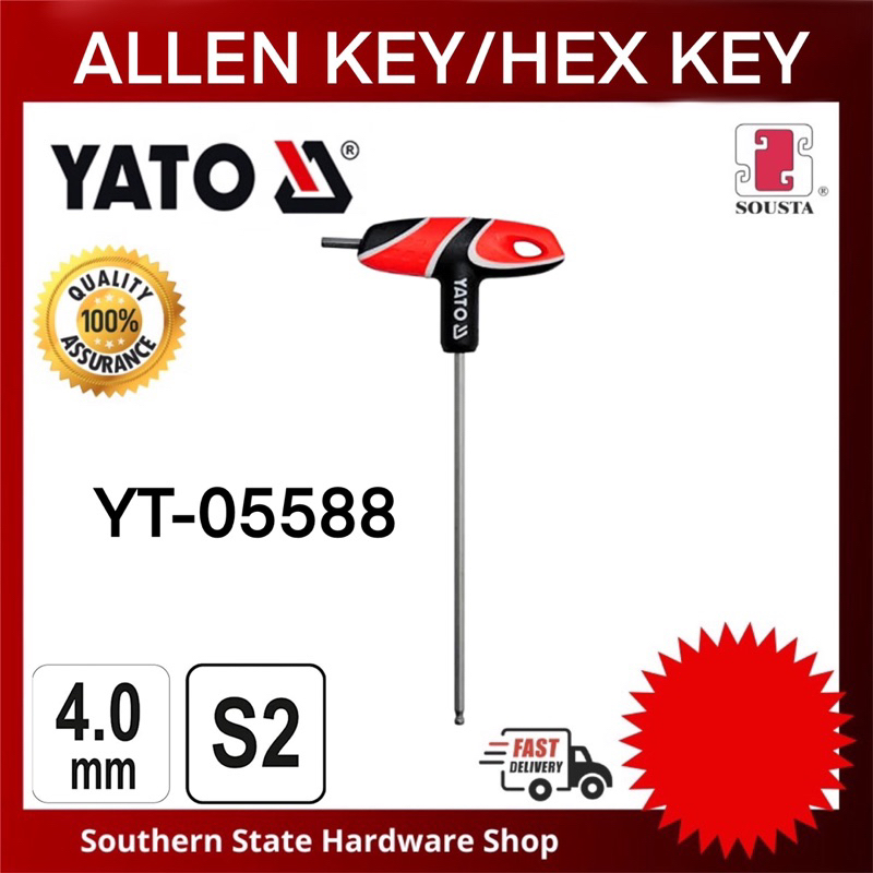 Yato T-Handle Hex Key with Ball 4mm Yato Brand YT-05588 | Shopee Malaysia