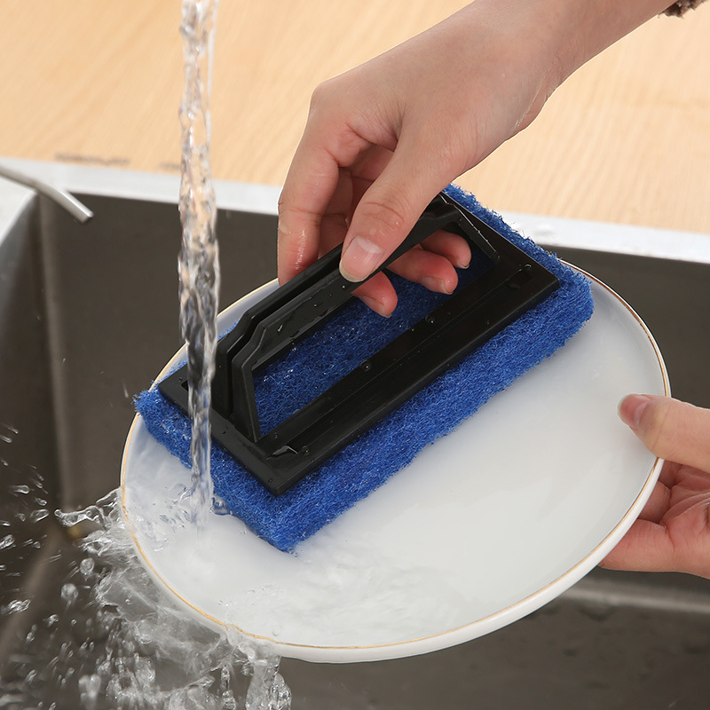 Multipurpose Kitchen Bathroom Scouring Pad With Handle(Random Colour ...