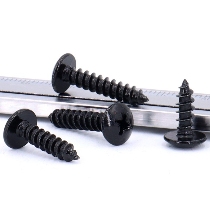 1PC M6 X 20 Mushroom Cross Screw Bumper Screw Head Black Steel Car ...