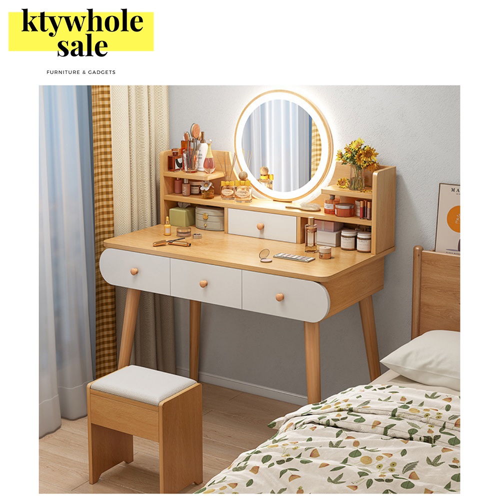 KTY Makeup Table Dressing Table With LED Mirror vanity table Dressing ...