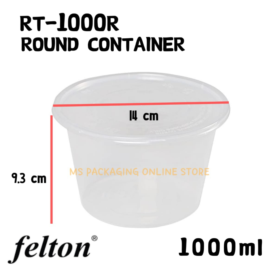 (1000ml)Microwavable Round Container RT1000R (50set±) Disposable ...