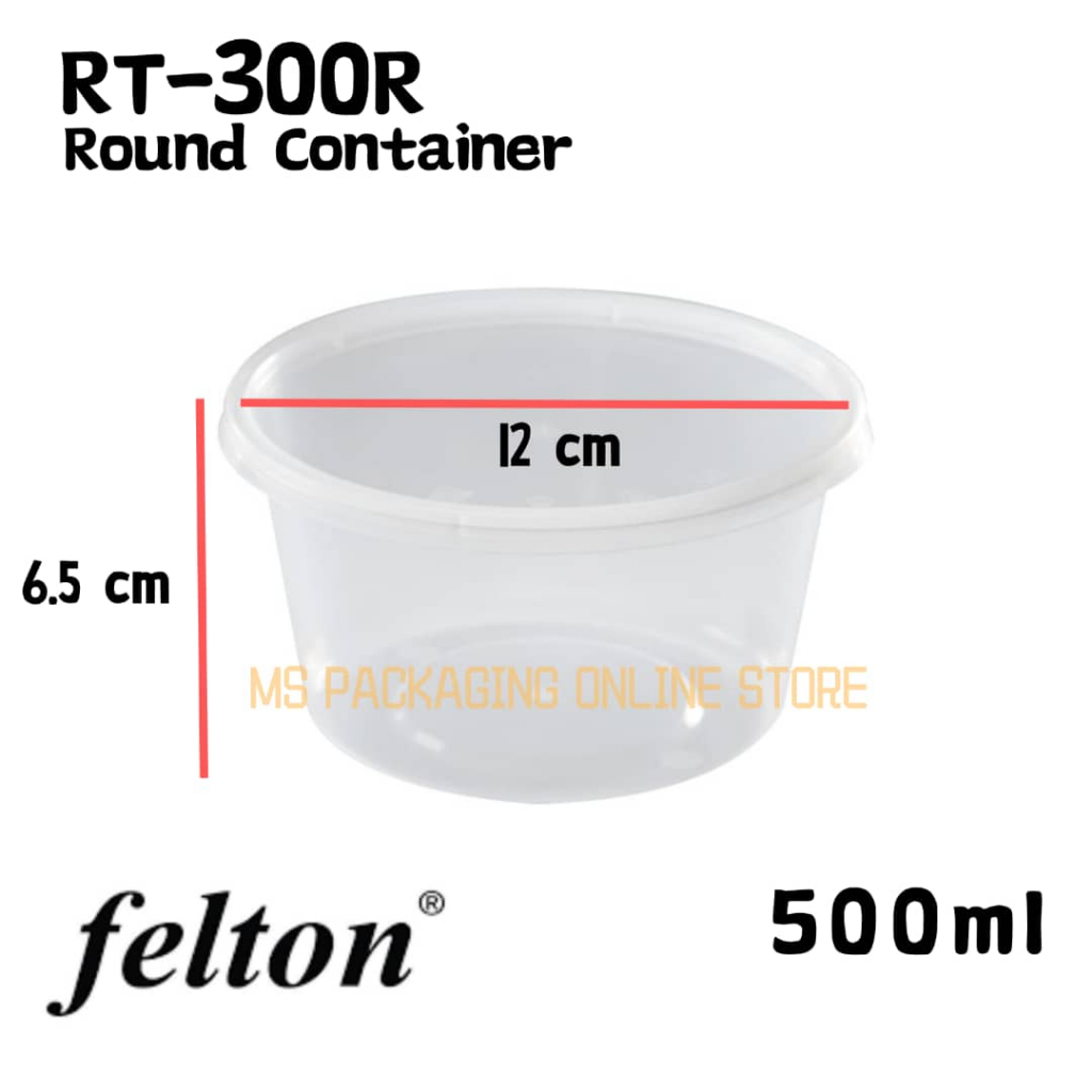 (500ml)Microwavable Round Container RT300R ( C16 ) (50set±) Disposable ...