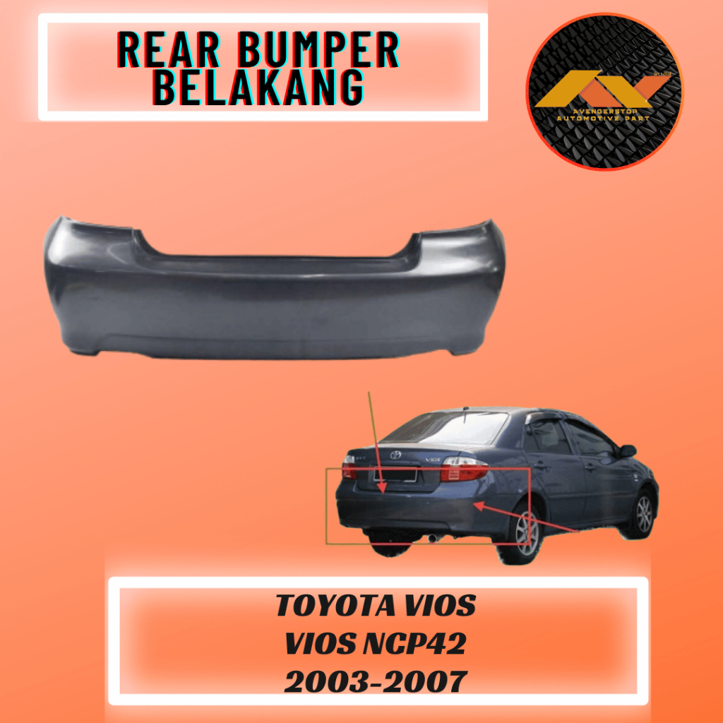 Toyota Vios Ncp42 2003-2006 Rear Bumper Belakang Tail Plastic Pp ...