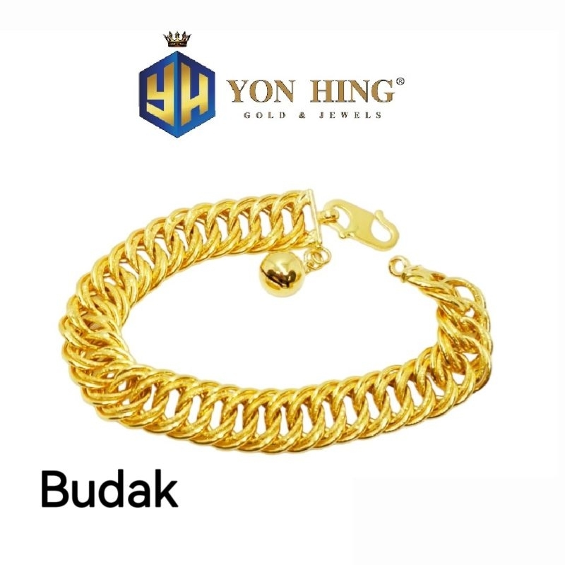 Rantai Tangan Coco Lipan Kosong Baby Budak Emas 916 Yon Hing | Shopee ...