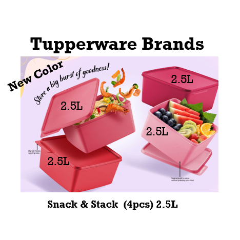 Tupperware Snack N Stack (4pcs ) 2.5L OR ( 1pc ) 2.5L OR 5.0L **READY ...