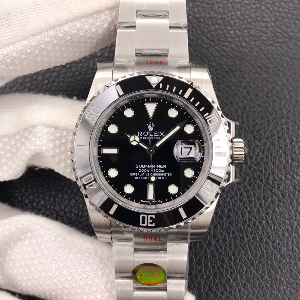 Noob Factory V12 Sub Date Black SS 904L 41mm Black Dial Swiss 3135 ...
