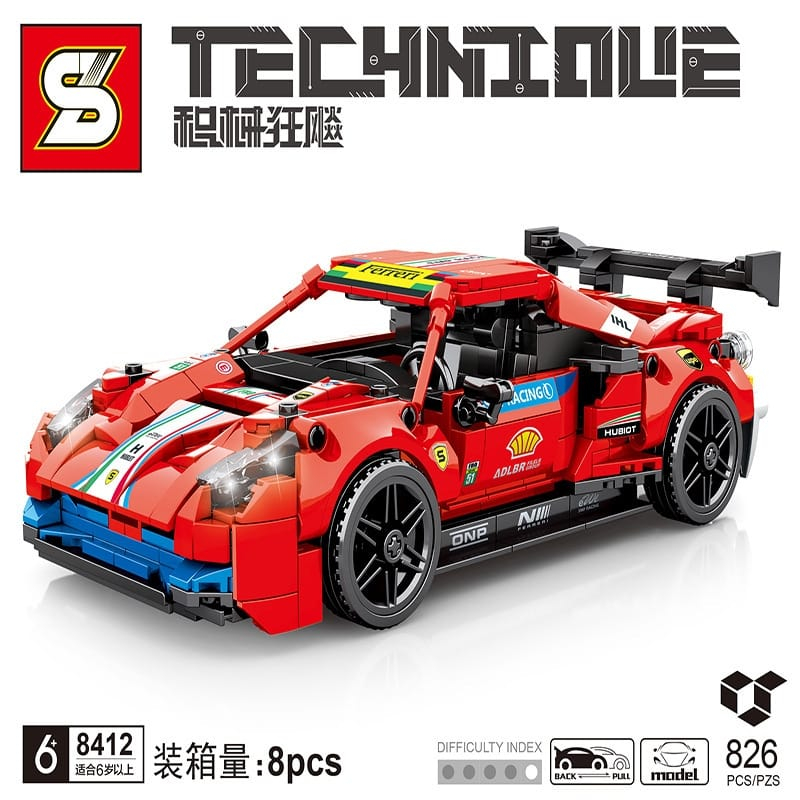 SY BLOCK TECHNIQUE FERRARI 488 GTE BUILDING BLOCK ( SY 8412 ) | Shopee ...