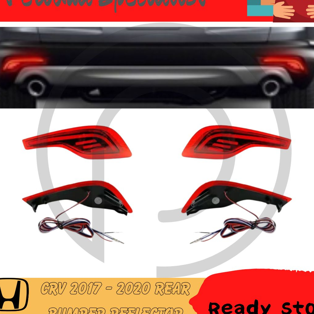 HONDA CRV CR-V 2017-2019 Led Light Bar Car Reflector Rear Bumper LED ...