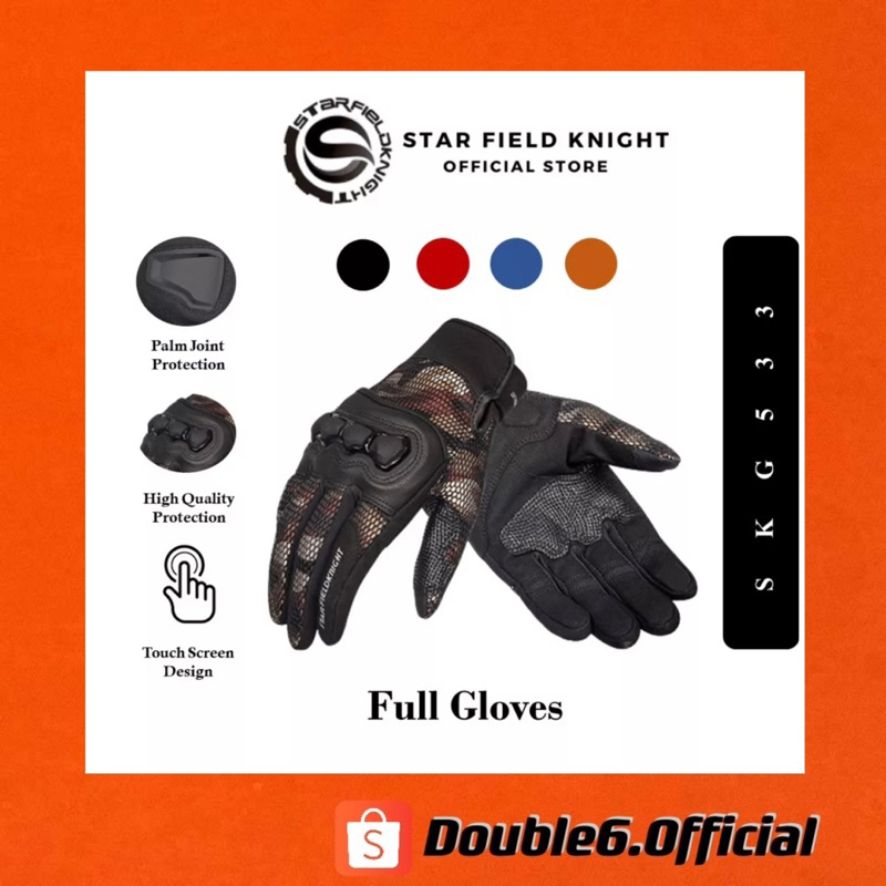 Star Field Knight Motorcycle Full Mesh Breathable Gloves SKG533 ...