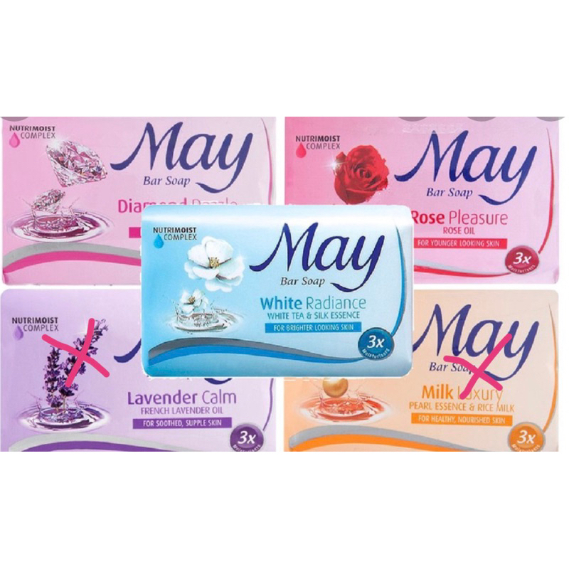 May Bar Soap - 1 Pack 3 Bar (Rose/Sea salt/White tea) | Shopee Malaysia
