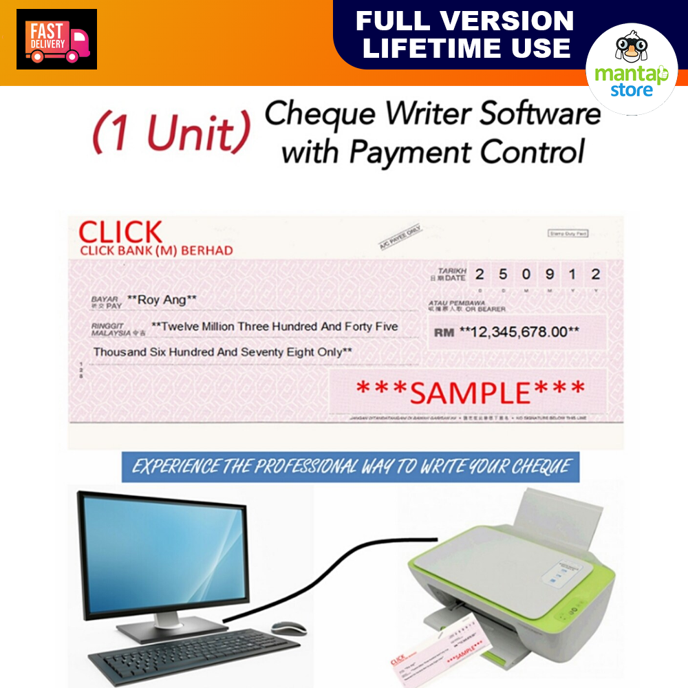 Cheque Printer SOFTWARE 💻 EASY INSTALL 💻 100% WORK 💻 WINDOW PC | Shopee ...