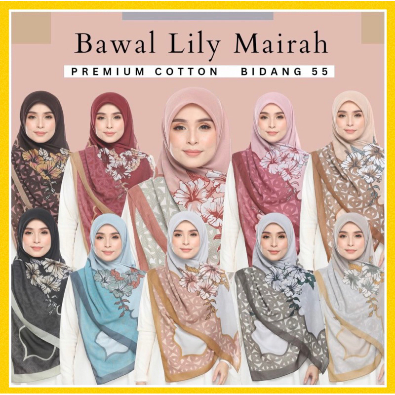 Tudung Bawal Cotton Bercorak Bidang Besar - Bidang 20/55 | Shopee Malaysia