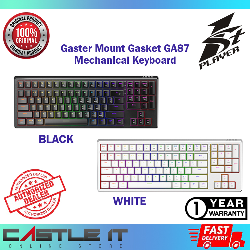 1st Player Gaster Mount Gasket GA87 Black / White RGB 93 Keys Gaming ...