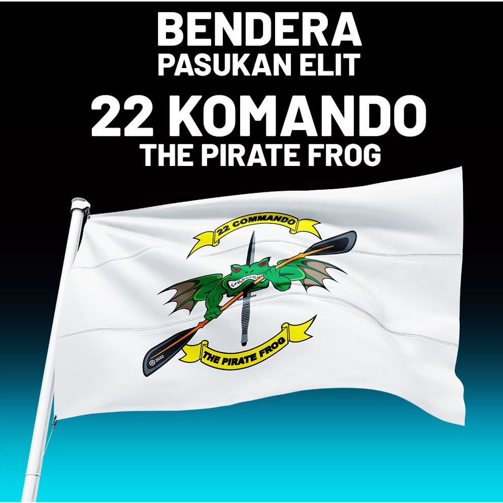 Bendera 22 Komando The Pirate Frog I Bendera Pasukan Elit I Bendera ...