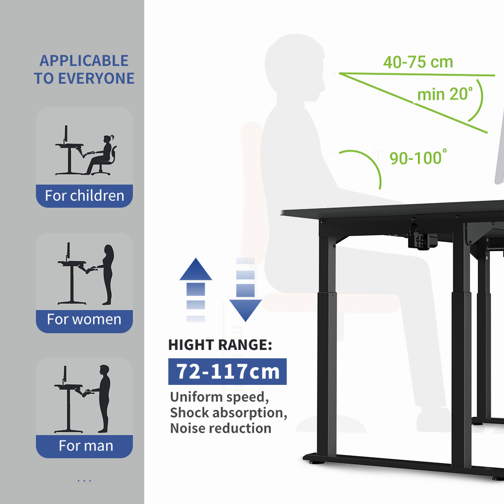 L Shape Standing Desk/Height Adjustable Desk/Electric Desk/Standing ...