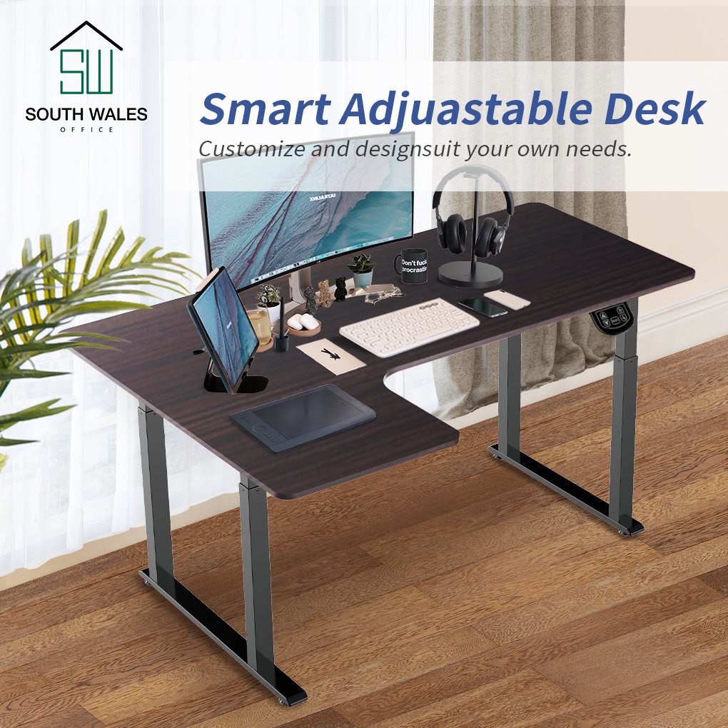 L Shape Standing Desk/Height Adjustable Desk/Electric Desk/Standing ...