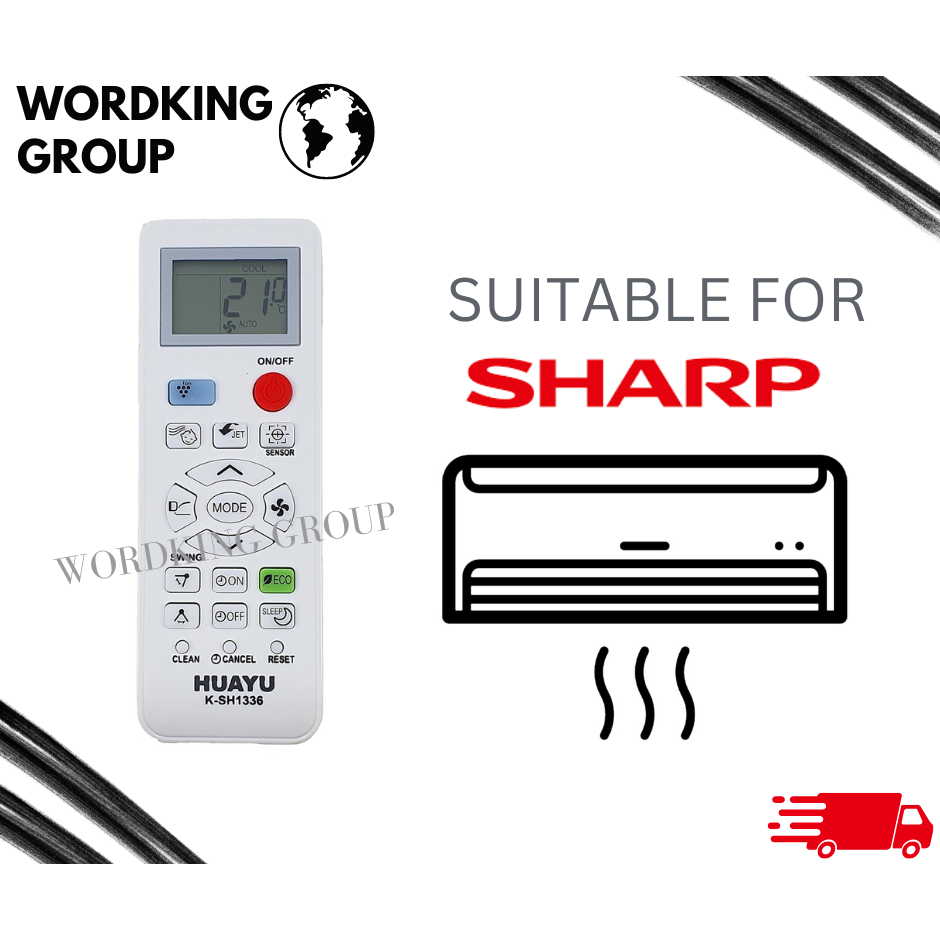 HUAYU K-SH1336 SUITABLE FOR AIRCONDITIONER SHARP AIRCOND REMOTE CONTROL | Shopee Malaysia