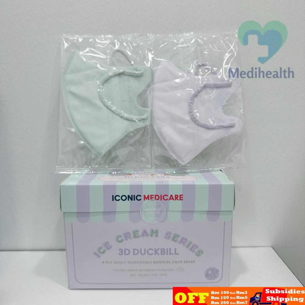 ICONIC [3D DUCKBILL] ADULT 4 PLY MEDICAL DISPOSABLE FACE MASK (20PCS ...