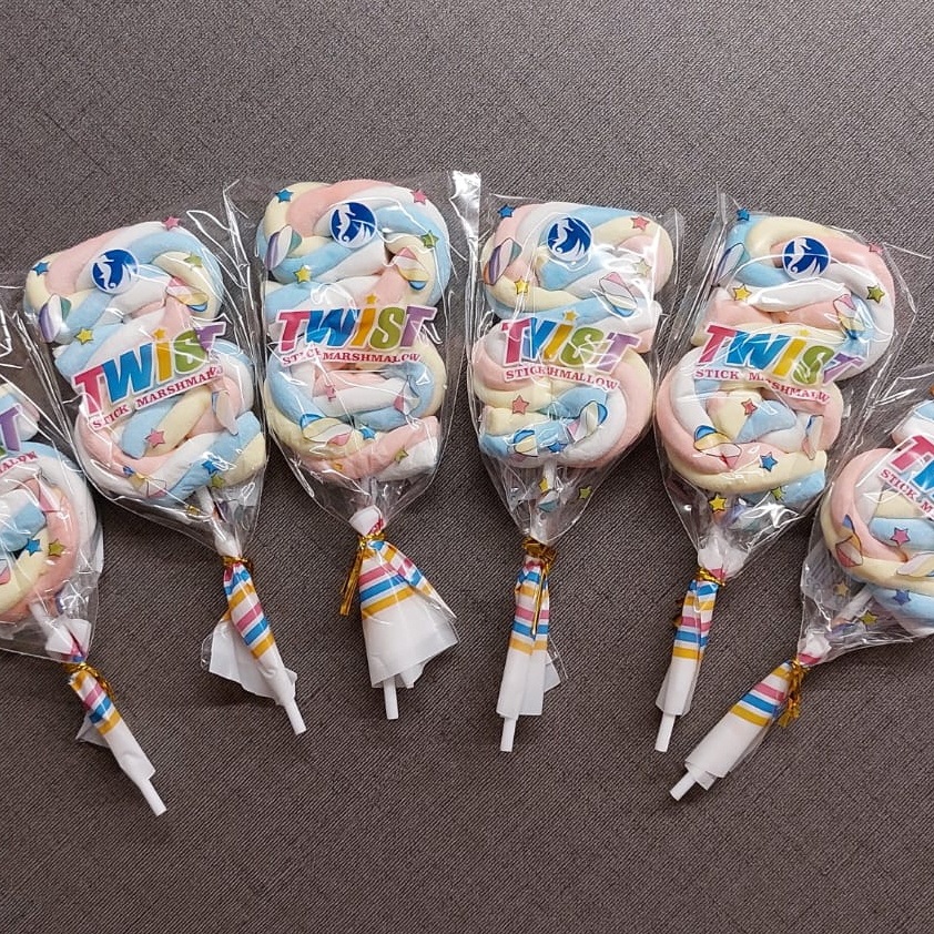 HALAL Twisted Marshmallow Lollipop 30pcs / Colorful Love Shape Mini ...