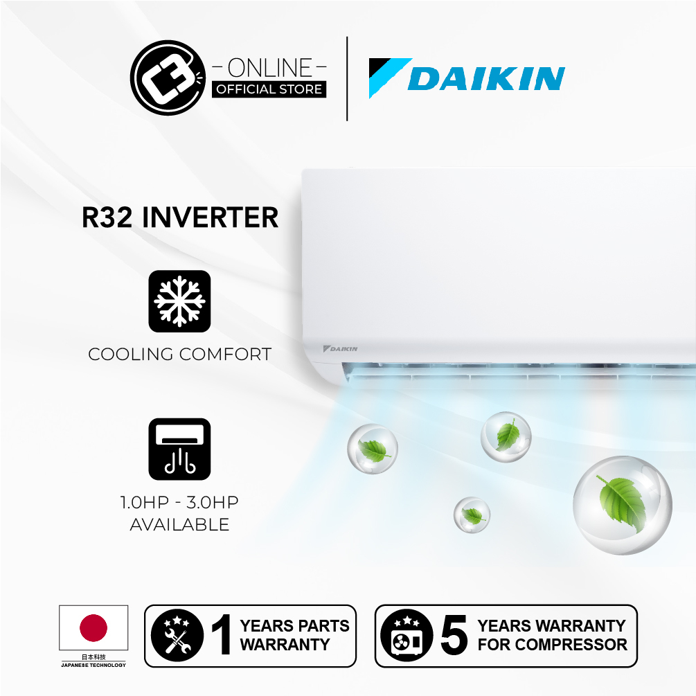 (WEST) Daikin FTKF Wifi Series (2.0HP) Aircond - Inverter Wall Mounted (R32) Air Conditioner ...