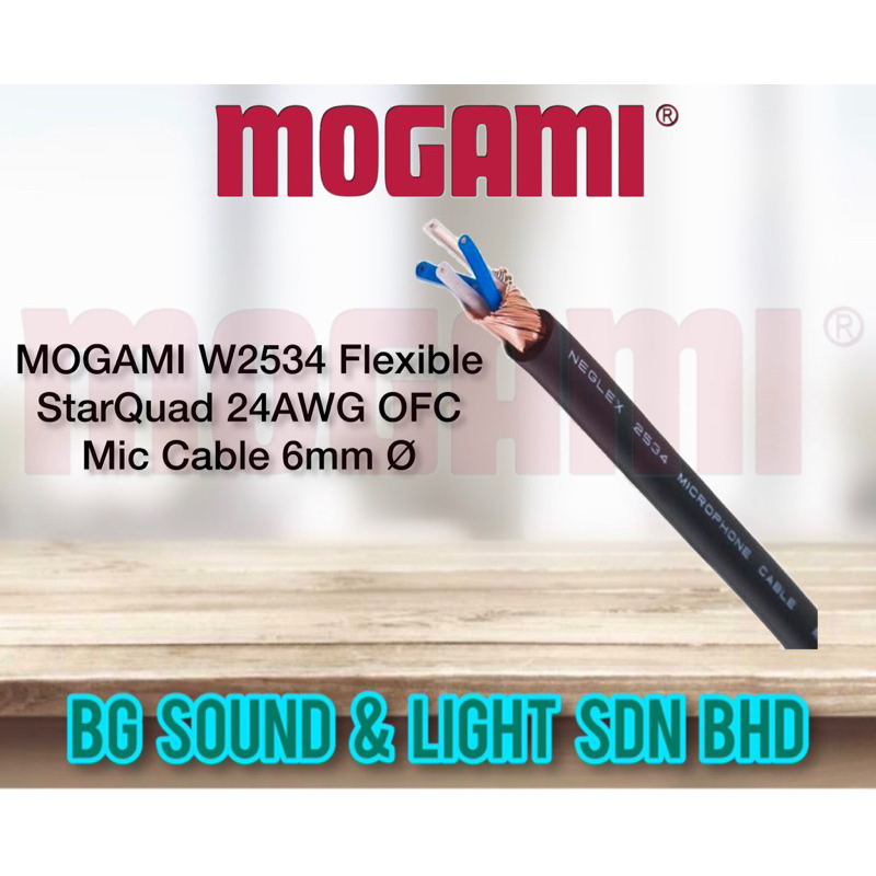 MOGAMI W2534 Flexible StarQuad 24AWG OFC Mic Cable 6mm Ø ( PER METER ...