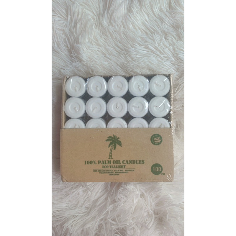 UNSCENTED ORGANIC PALM WAX TEALIGHT CANDLE 6 PIECES (REPACK) | Shopee ...