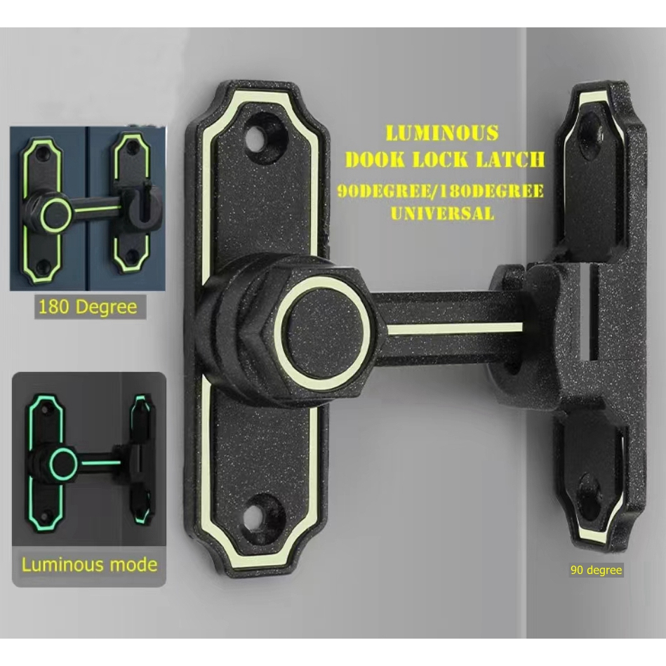 Sliding Door Latch Lock Door Bolt Hasp Lock 90/180 Degree Door Hasp ...