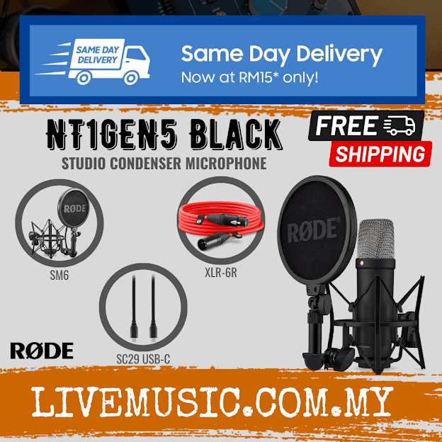 Rode NT1 5th Generation Studio Condenser Microphone - Black / Nickel ...