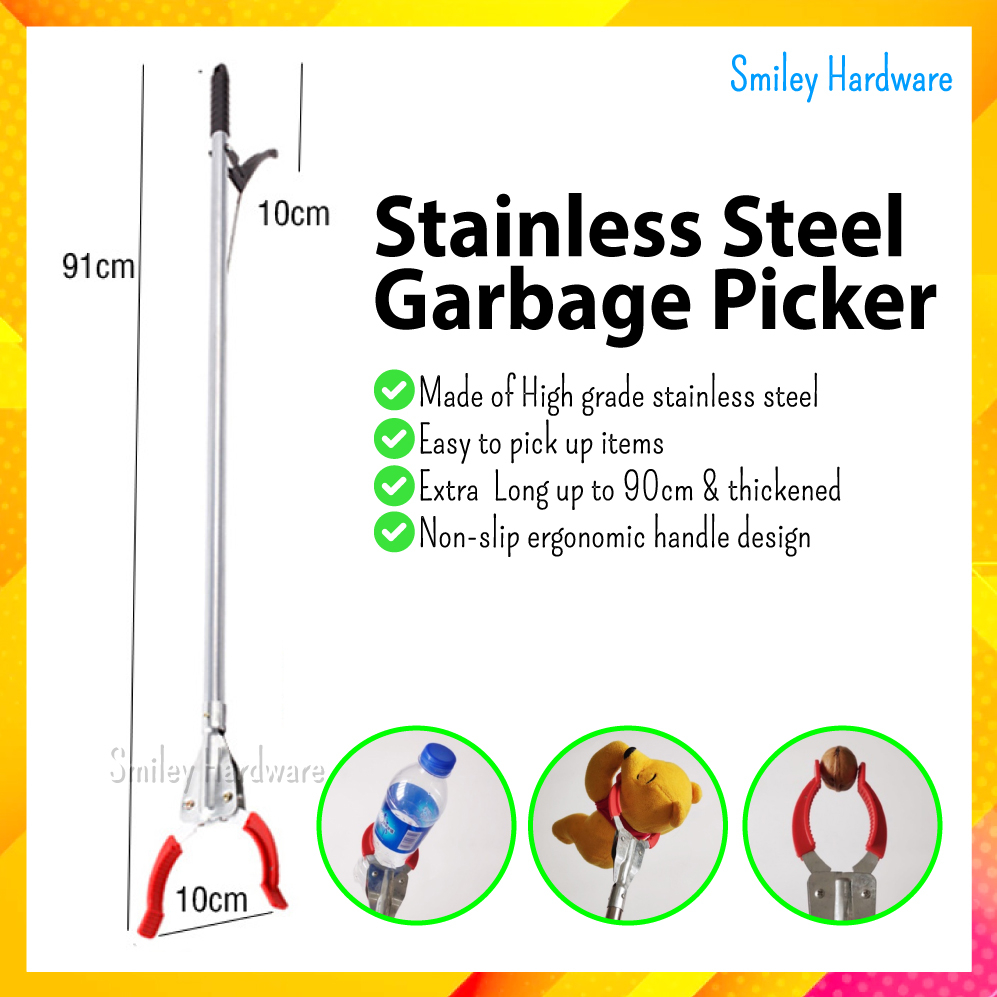 Extra Thick 90cm Stainless Steel Garbage Clamp Clip Pick Up Garbage ...