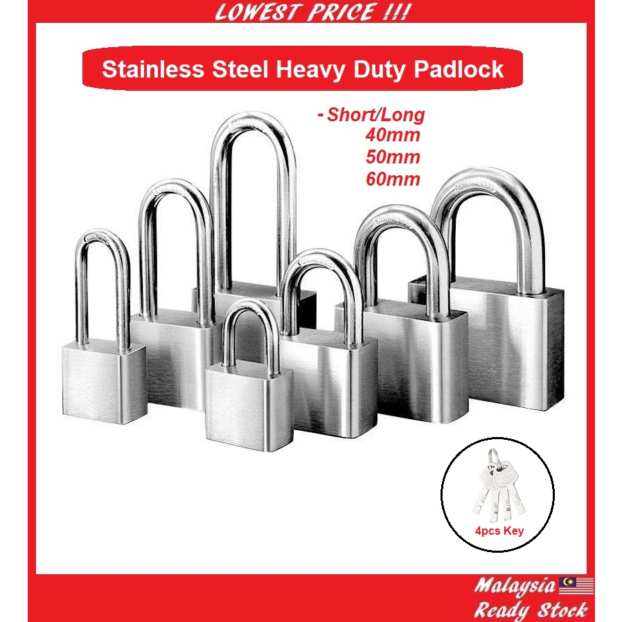 Heavy Duty Padlock Stainless Steel Durable Security Safety House Door ...