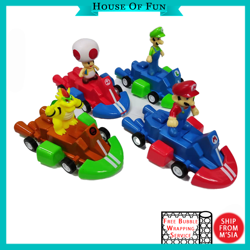 Super Mario and Friends Figure Luigi Mario Super Racing Car Collectible ...