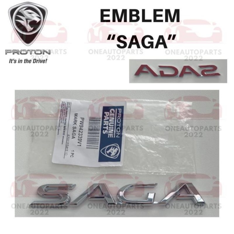 [ORIGINAL PROTON PARTS] EMBLEM LOGO MARK CHROME "SAGA" 1 PIECE | Shopee ...