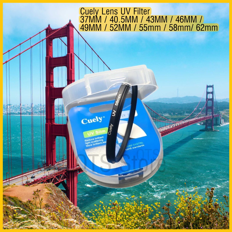 Cuely lens UV Filter 37MM / 40.5MM/ 43MM /46MM / 49MM / 52MM/ 55mm ...