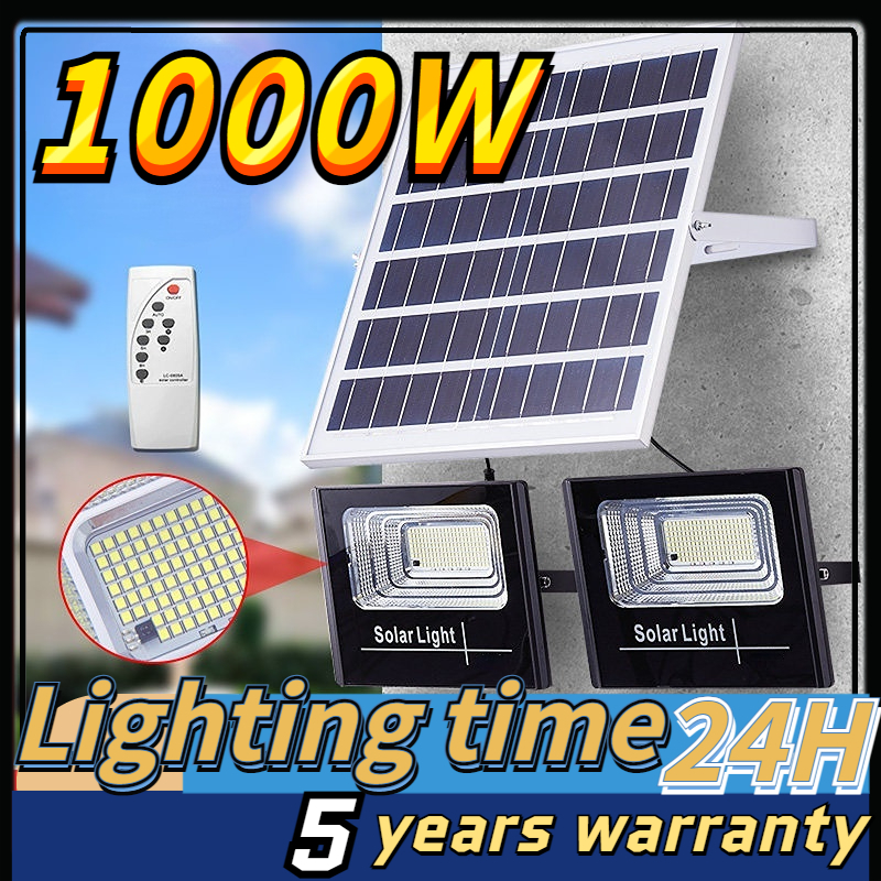 READY STOCK 1000W Lampu solar Solar light outdoor Solar light outdoor ...
