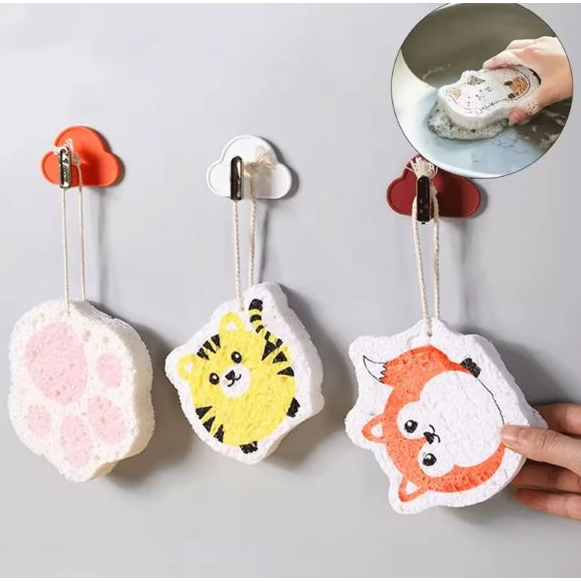 Wood Pulp Sponge Wipes Dishwashing Sponge Rag Cartoon Compression ...