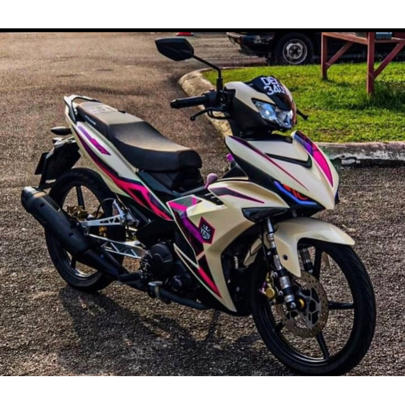 COVERSET CREAMY WHITE MAGENTA PINK Y15 V1-V2 FREE AMBLEM LOGO YAMAHA ...