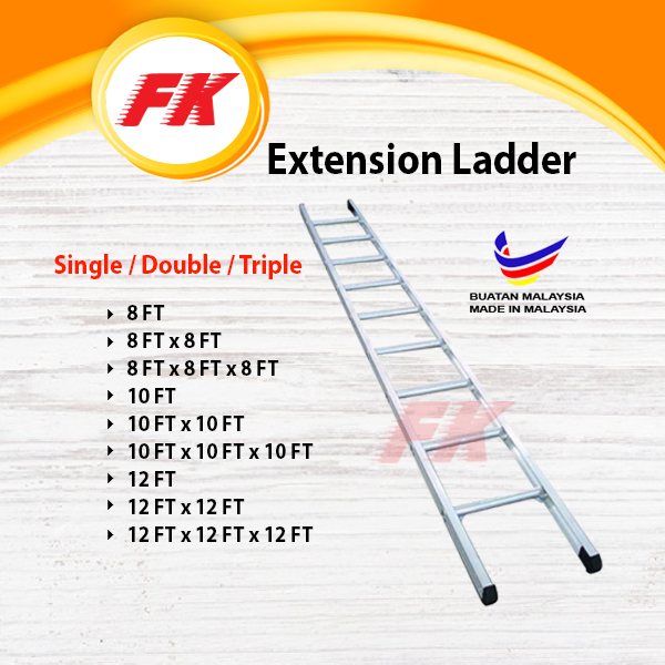 8 Feet Tangga Slide Extension Ladder (Single,Double,Triple) | Shopee ...