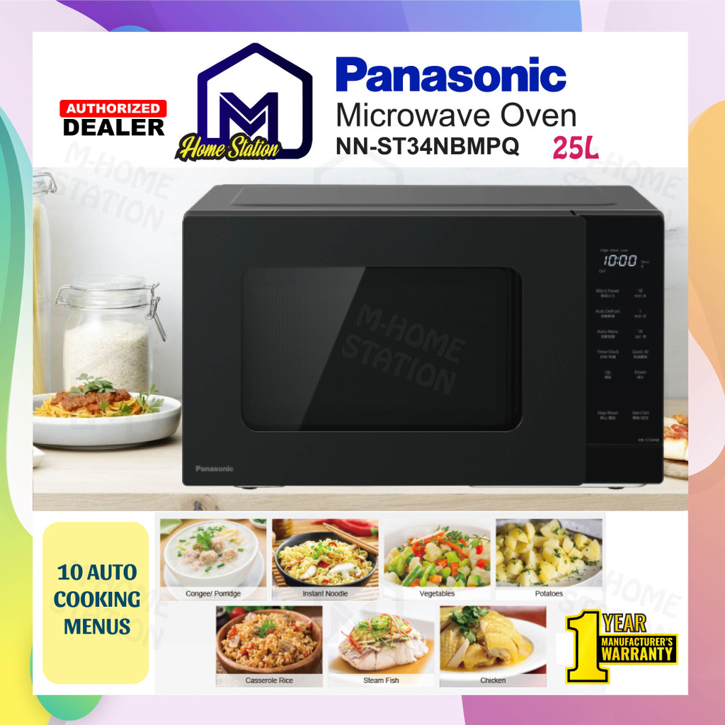 Panasonic 25L Microwave Oven 10 Auto Menus NN-ST34NB NN-ST34NBMPQ NN ...