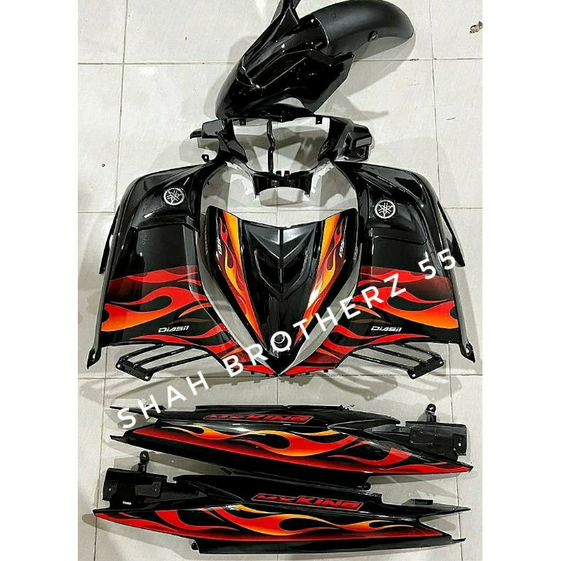 COVERSET 135 LC V2/V3/V4/V5/V6/V7 MX KING HITAM MERAH CUSTOM 🔥 | Shopee Malaysia