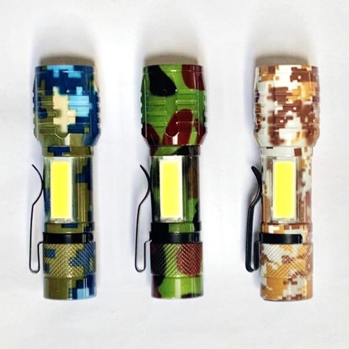 Portable 3 Mode Mini LED Army Torchlight Lampu Suluh LED / USB ...