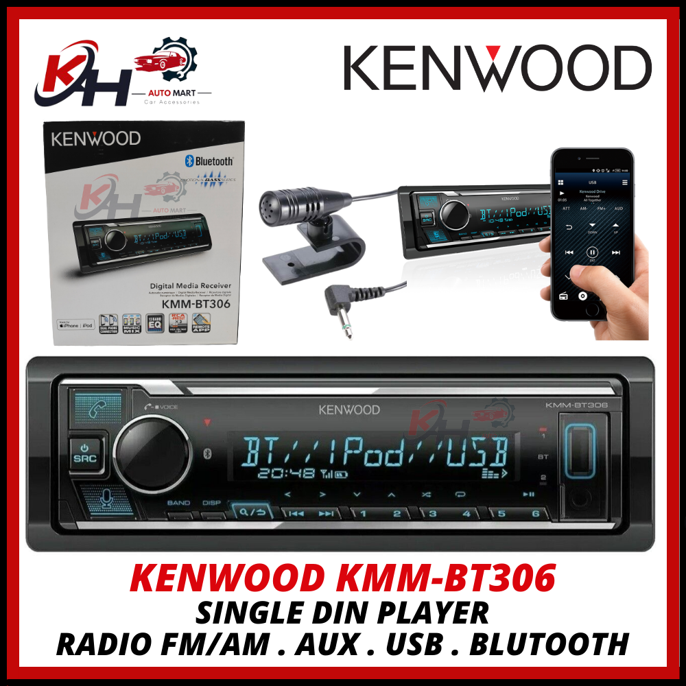 100%Original★ KENWOOD ★ KMM-BT306 USB AUX BLUETOOTH BT Car Radio Stereo ...
