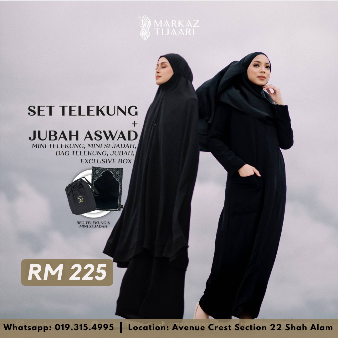 SET TELEKUNG DAN JUBAH NUNHA MARKAZ TIJAARI BY NEELOFA (SET TELEKUNG/MINI SEJADAH) | Shopee Malaysia