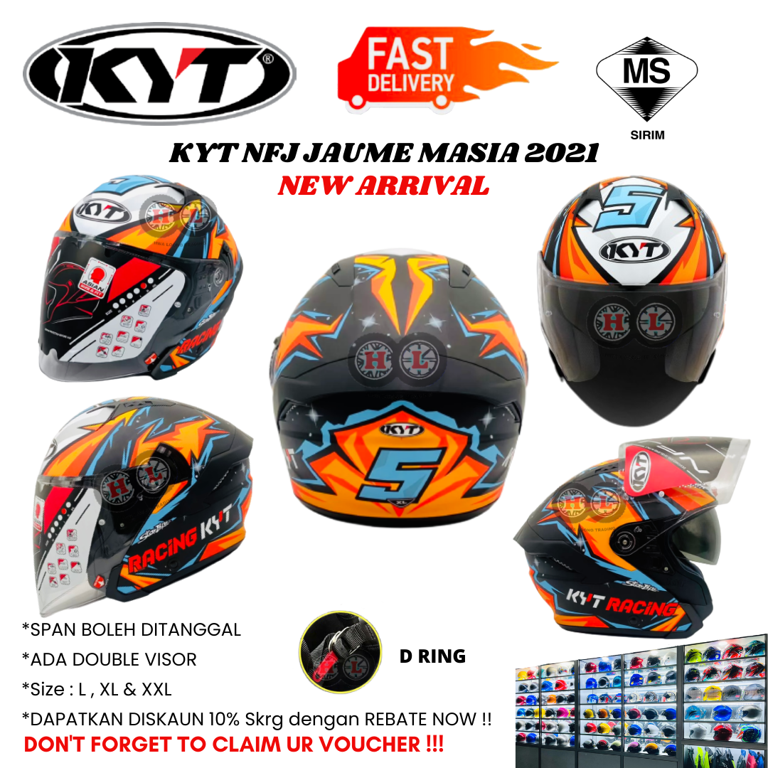 KYT NFJ HELMET DOUBLE VISOR ( DALLA PORTA / DENNIS FOGGIA / MISANO ...