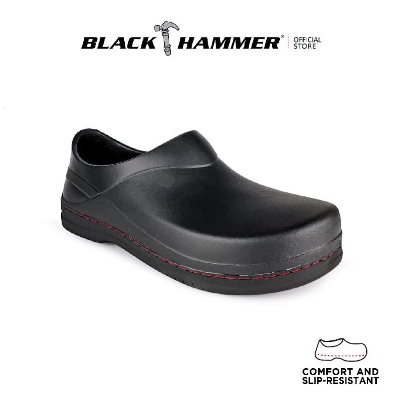 BHC - S114 Black Hammer Safety Clogs Slip On / Kasut Dapur / Kitchen ...