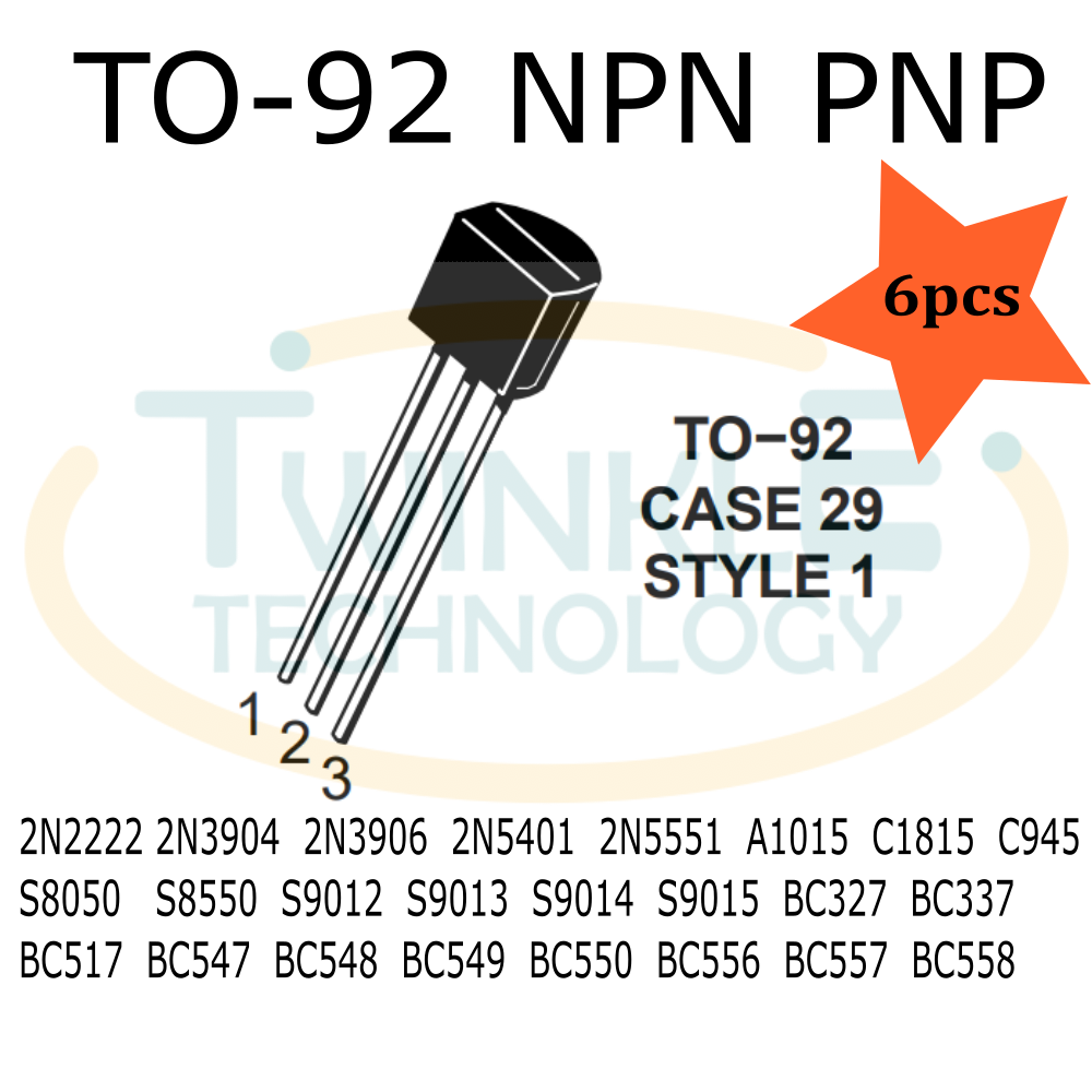 Bipolar Transistor NPN PNP Series BJT Diode 2N2222 2N3904 2N3906 BC547 BC6546 BC548 BC549 A1015 ...