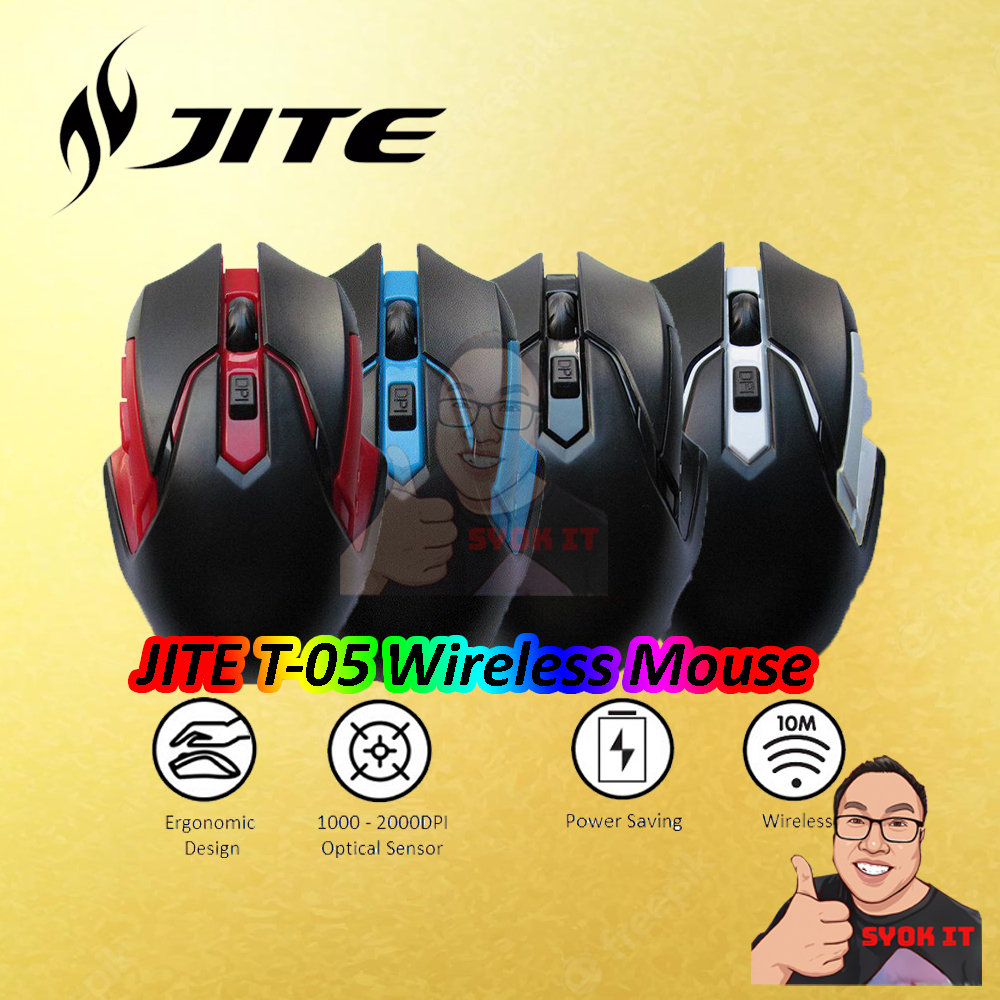 JITE T-05 WIRELESS GAMING MOUSE ERGONOMIC Wireless Gaming Mouse USB ...